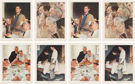 Norman Rockwell | Two Sets of The Four Freedoms (1943) | MutualArt