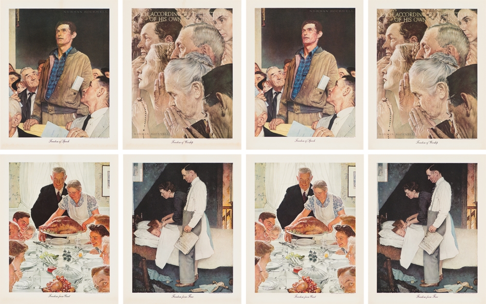 Norman Rockwell | Two Sets of The Four Freedoms (1943) | MutualArt