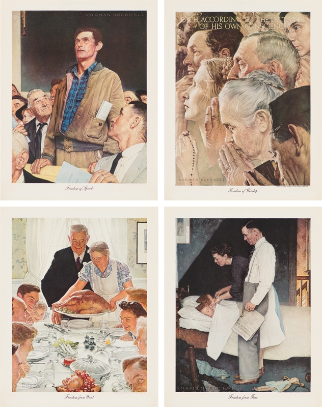 Norman Rockwell | Two Sets of The Four Freedoms | MutualArt