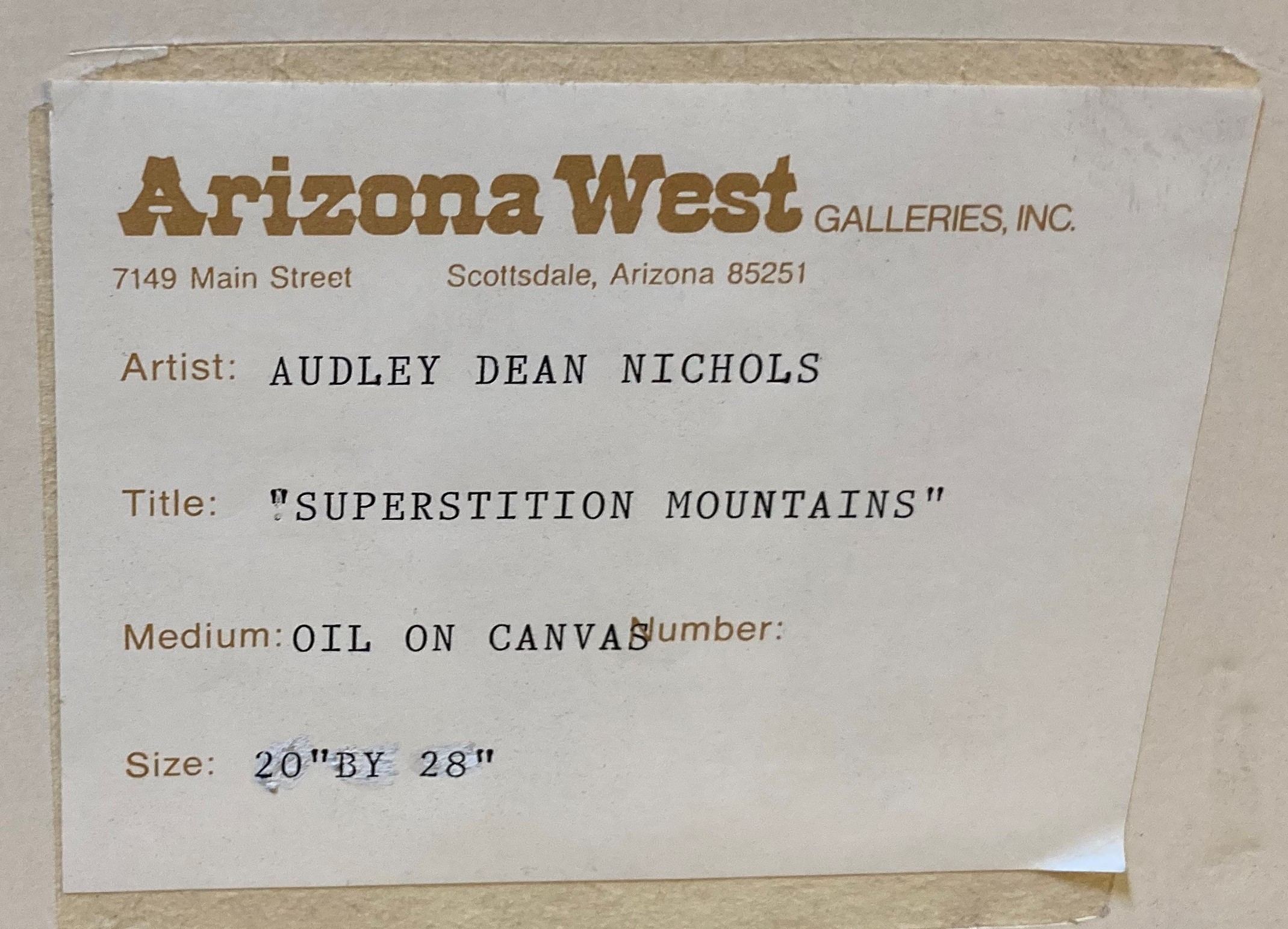 Audley Dean Nichols | Superstition Mountains (1915) | MutualArt
