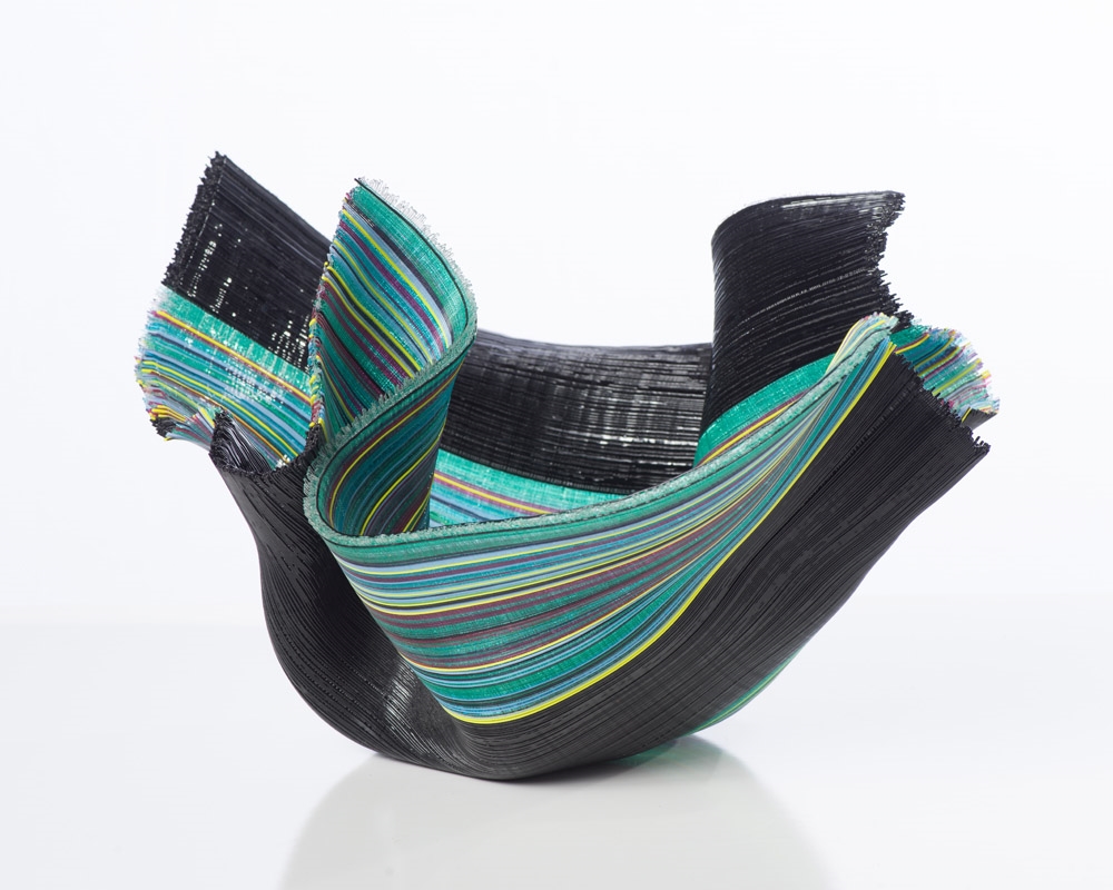 Carole Perry | Blue and Black Basket | MutualArt