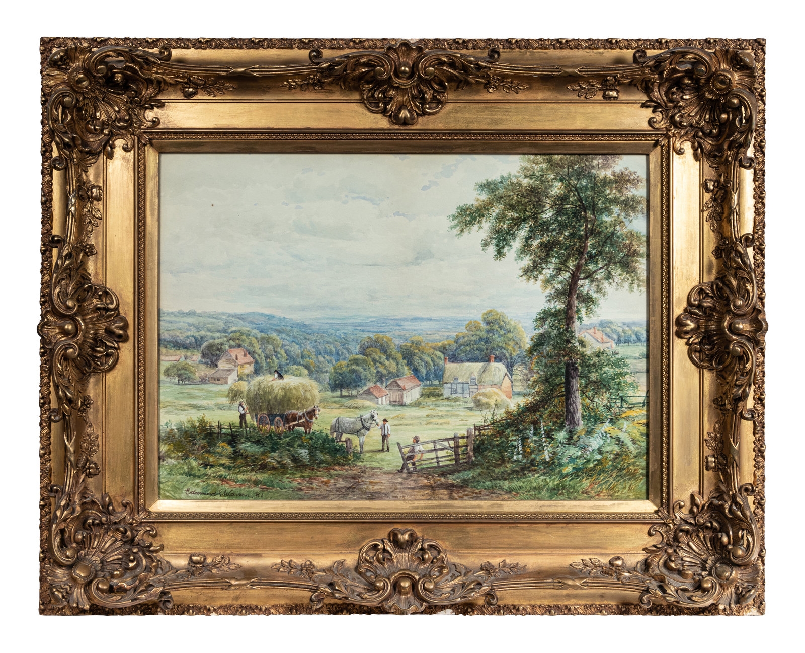 Edmund George Warren | Farmers and Horses in a Field | MutualArt