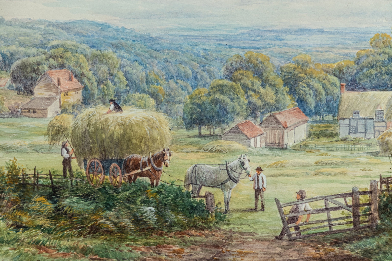 Edmund George Warren | Farmers and Horses in a Field | MutualArt