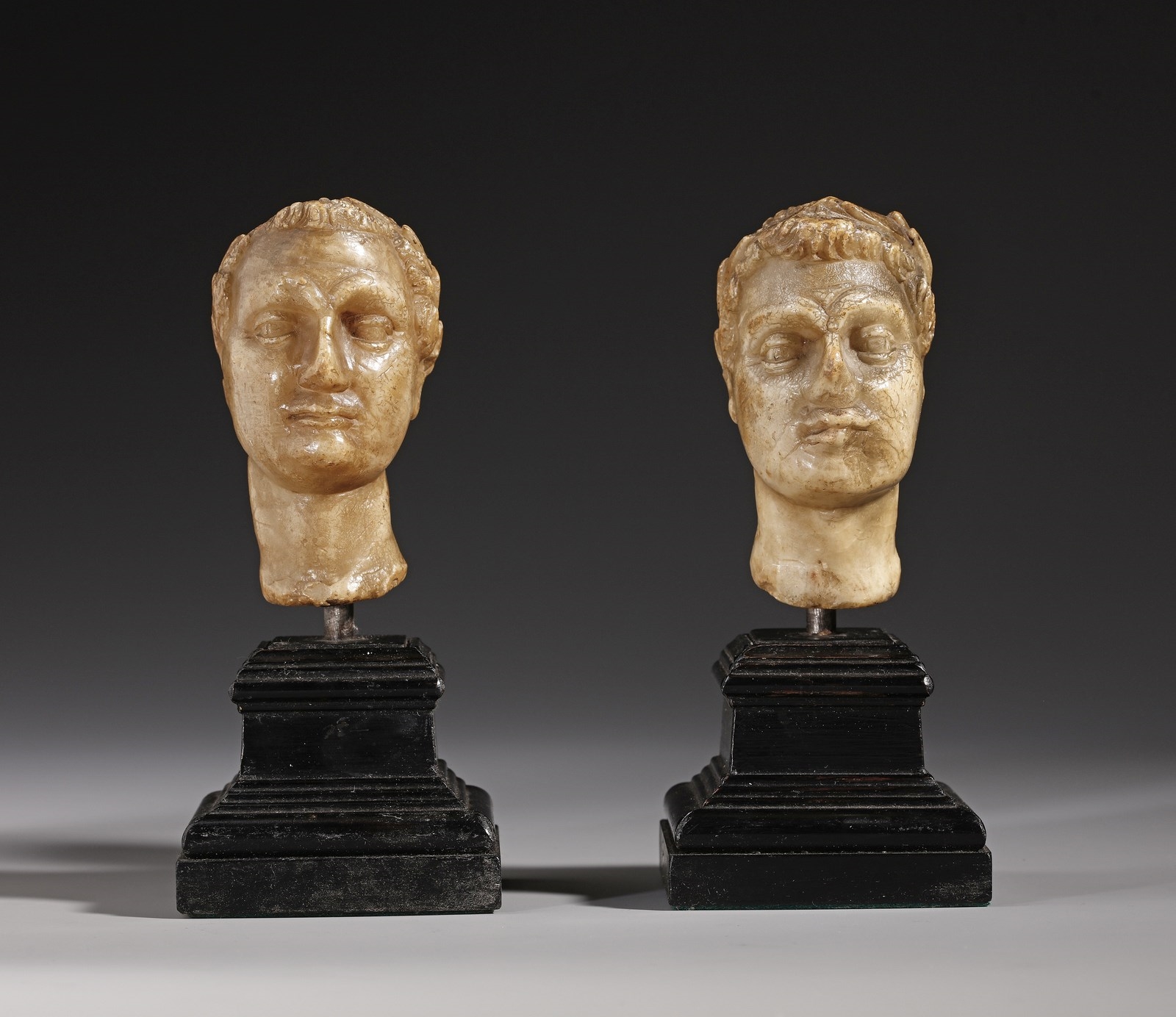 Roman School, 17th Century | A pair of marble heads of emperors | MutualArt