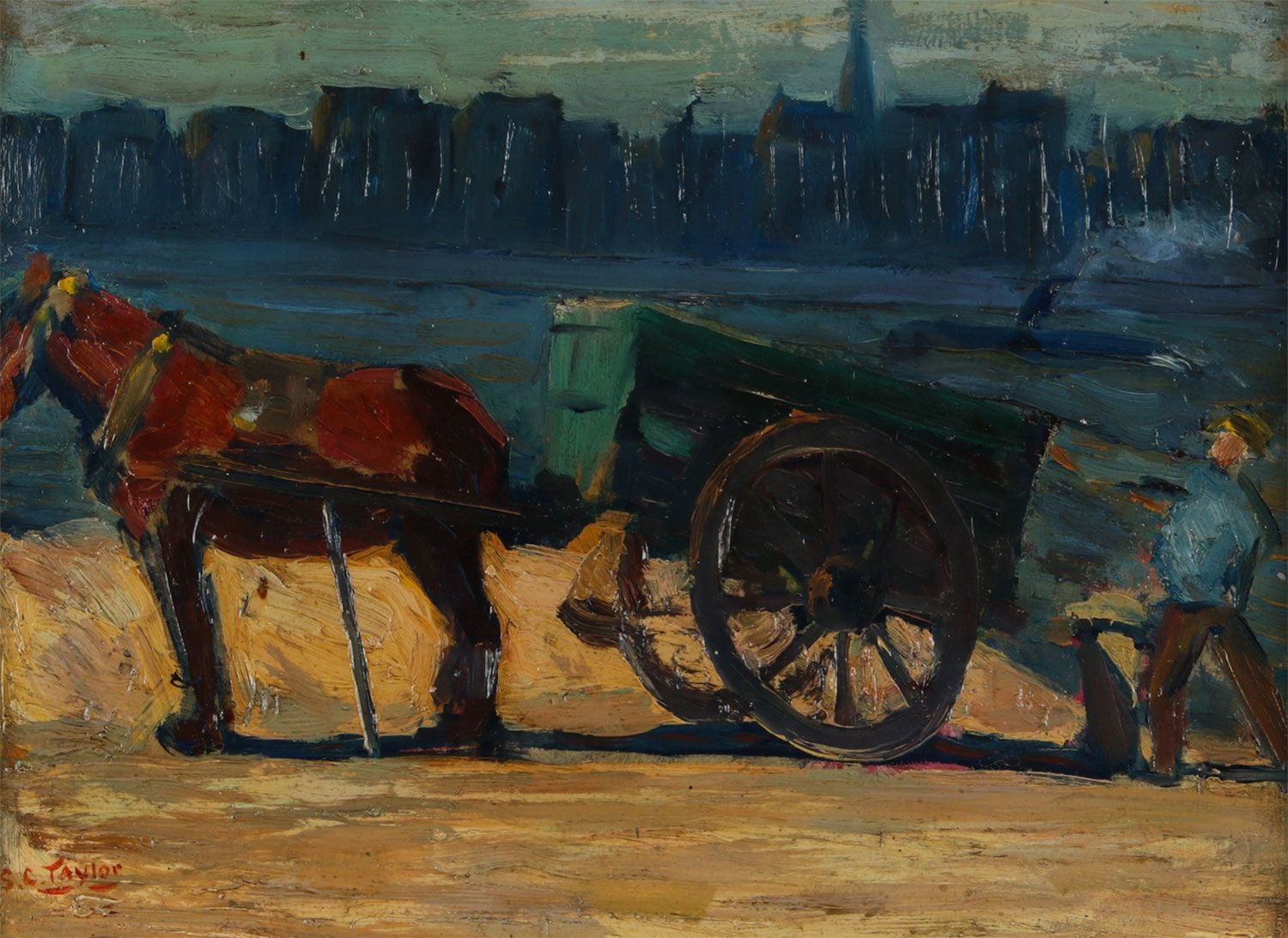 Samuel Connolly Taylor | UNLOADING BY THE DOCKS | MutualArt