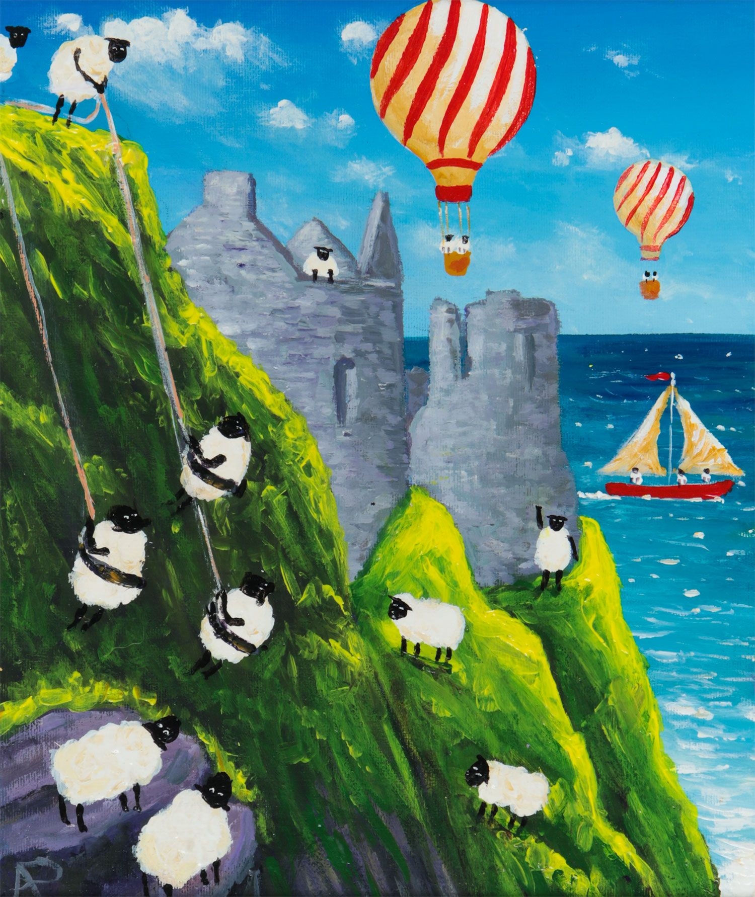 Andy Pat | ANDY PATS WANDERING SHEEP ABSEILING AT DUNLUCE CASTLE ...