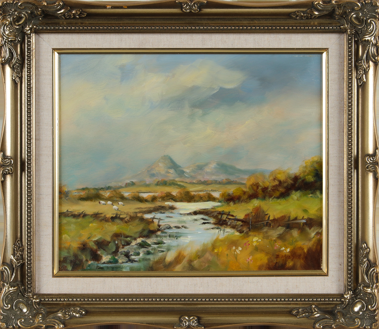 David Mcintyre | SHEEP GRAZING BY A RIVER | MutualArt