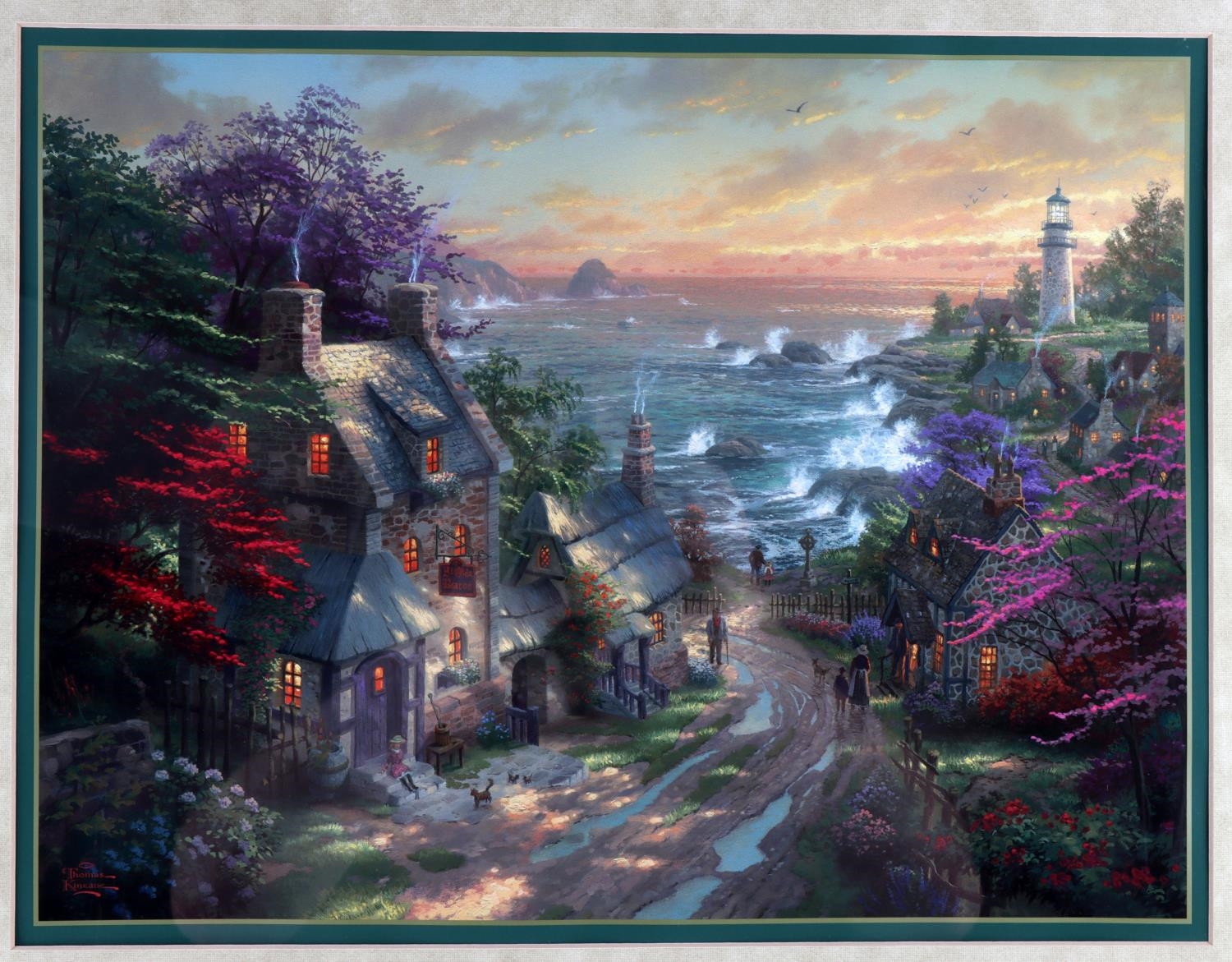 Thomas Kinkade | VILLAGE LIGHTHOUSE LITHO W COA | MutualArt