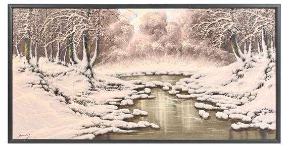 Joseph L.R. Dande | Snow Covered Winter Stream | MutualArt