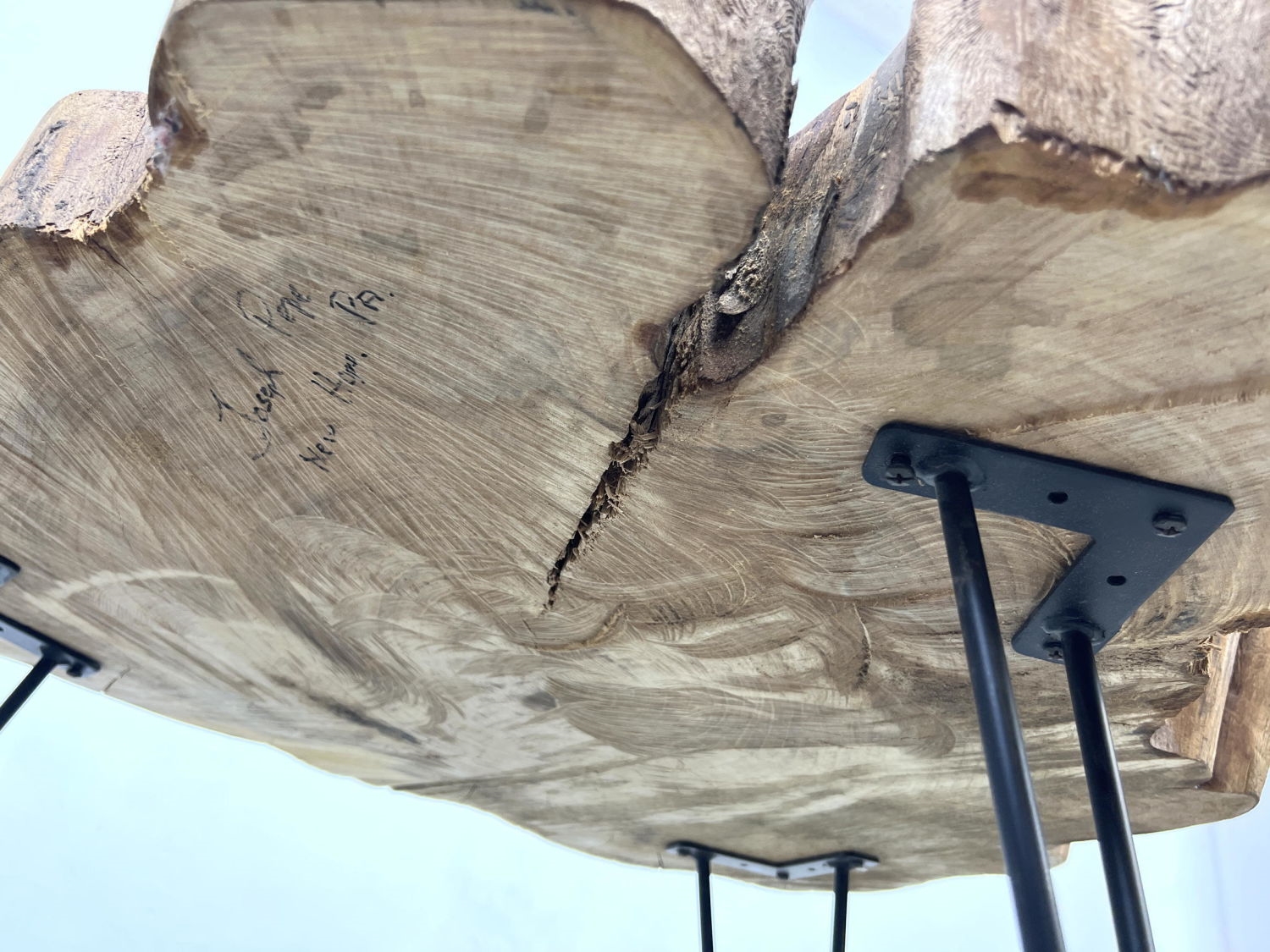 Joe Pepe | Live Edge Tree Slab Top Side Table. | MutualArt