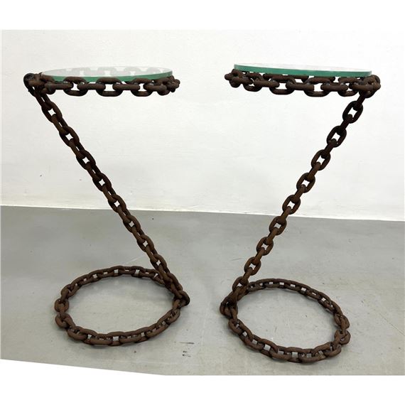 Franz West | Chain Form Side Table with Glass tops | MutualArt