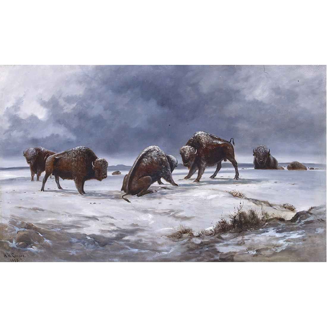 Astley David Middleton Cooper | Untitled (Winter Landscape with Buffalo ...