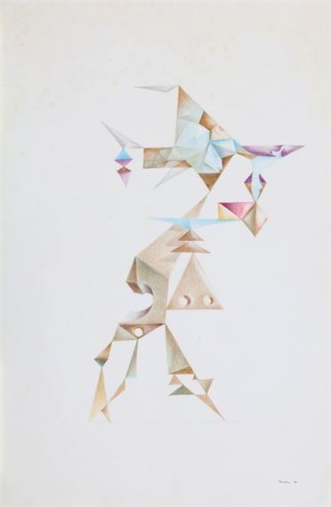 Jules Perahim | Cubist figure, 1970 (1970) | MutualArt