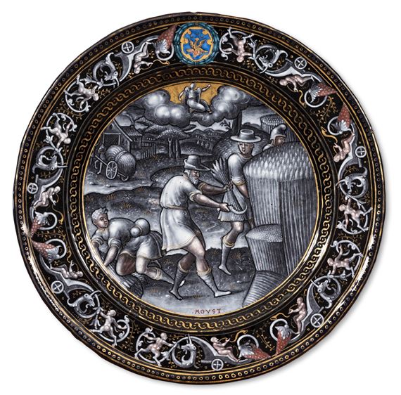 Pierre Reymond | A Limoges grisaille painted enamel plate depicting the ...