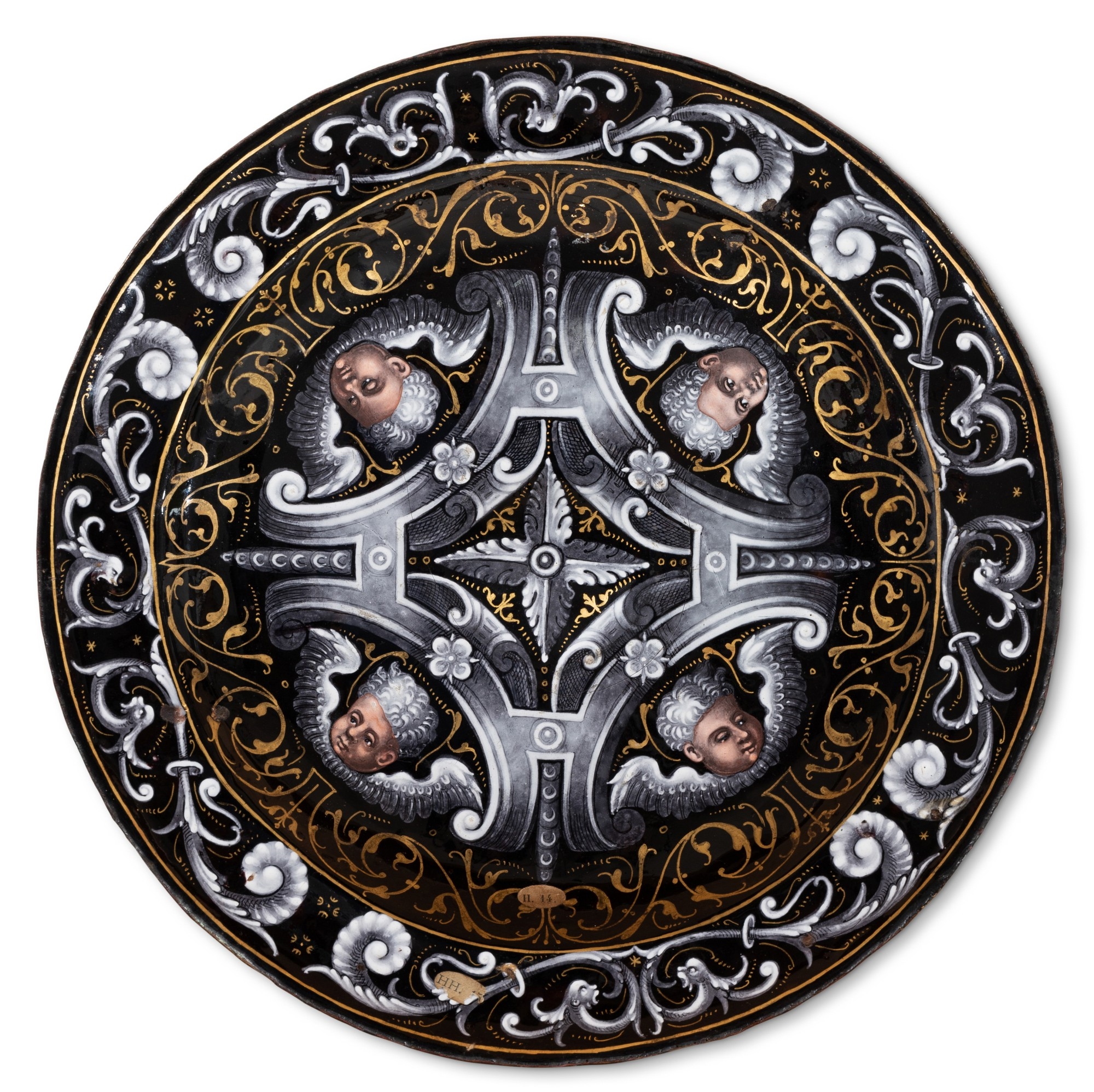 Pierre Reymond | A Limoges grisaille painted enamel circular plate with ...