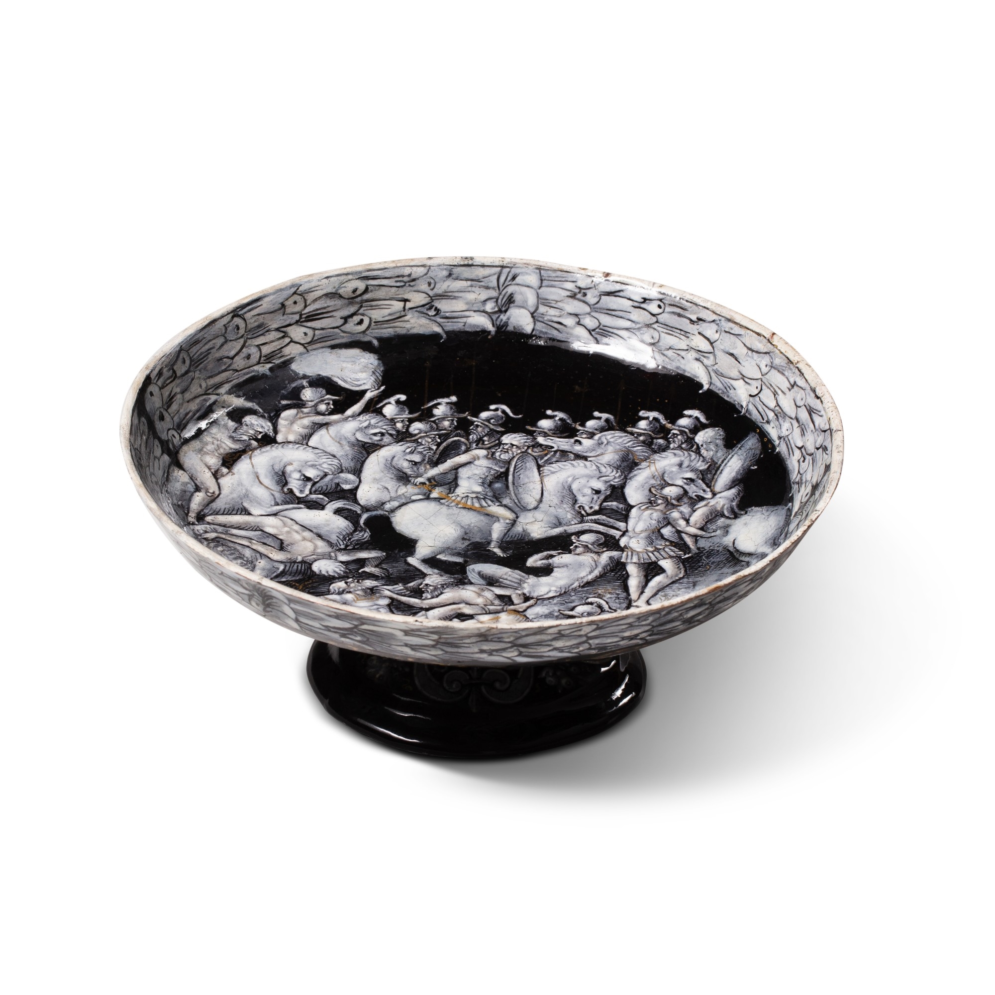 Pierre Reymond | A Limoges grisaille painted enamel Tazza depicting a ...