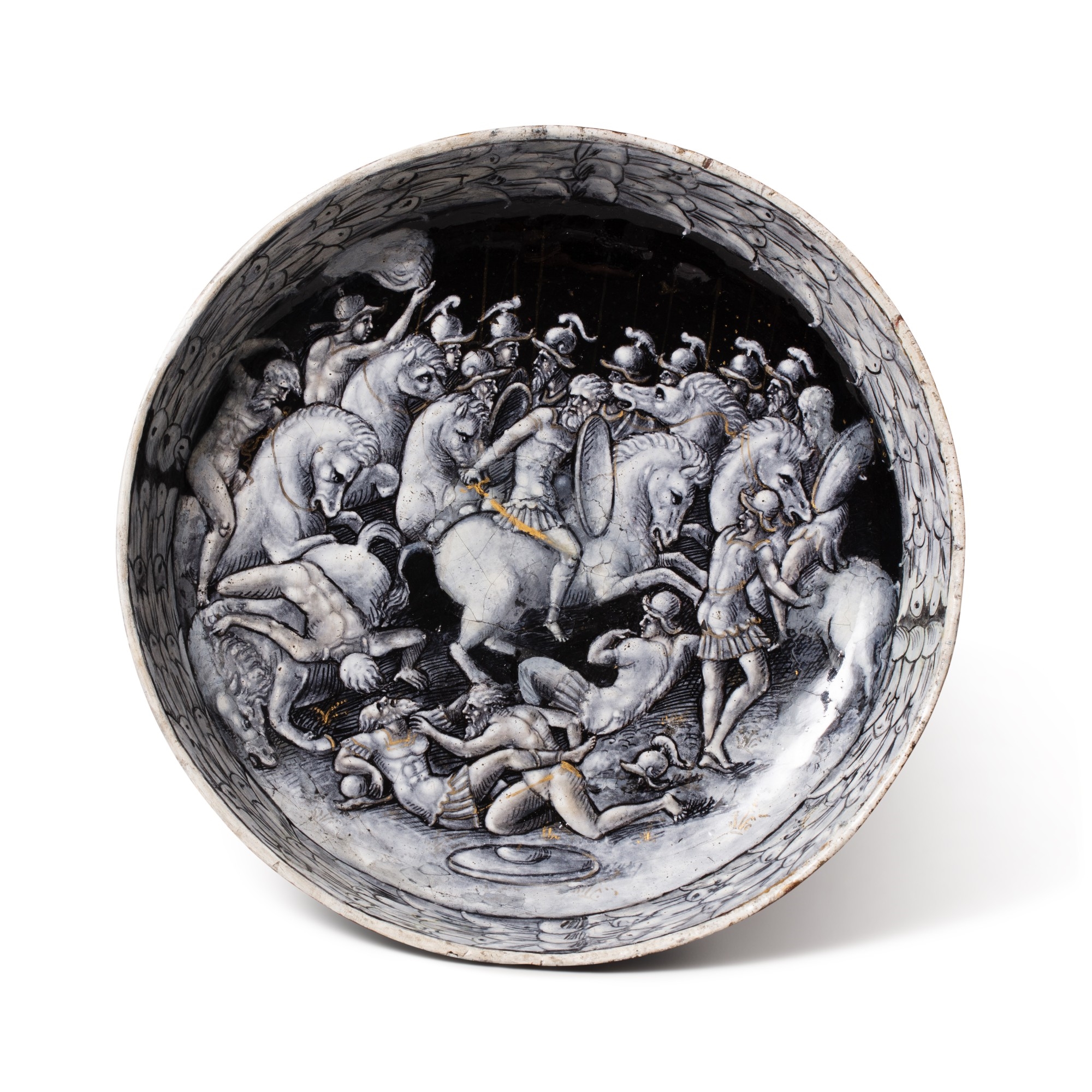 Pierre Reymond | A Limoges grisaille painted enamel Tazza depicting a ...