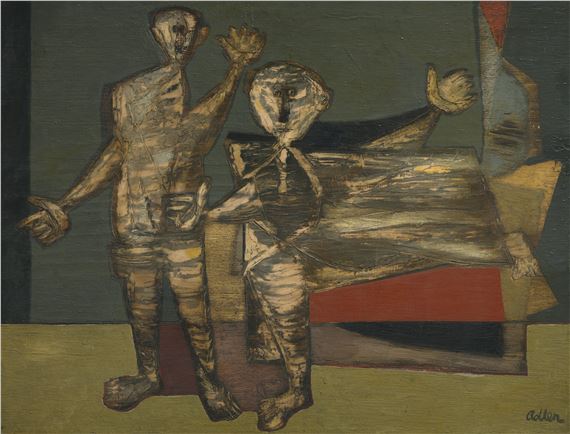 Jankel Adler | Two Figures (1944) | MutualArt