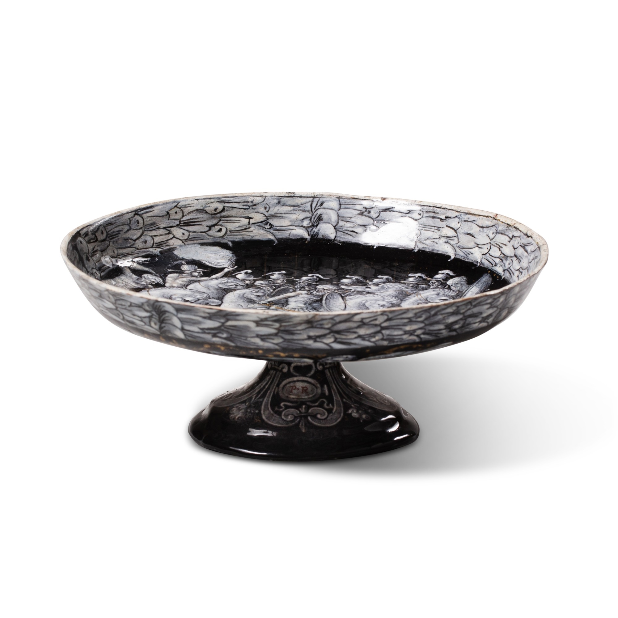 Pierre Reymond | A Limoges grisaille painted enamel Tazza depicting a ...