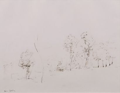 Maria Sperling | Trees and Village Two drawings | MutualArt