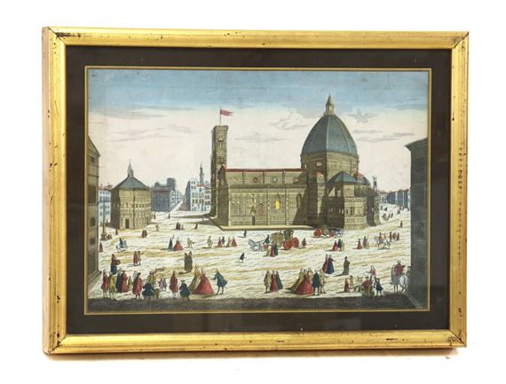 Giuseppe Zocchi | a hand coloured etching of Santa Maria del Fiore ...