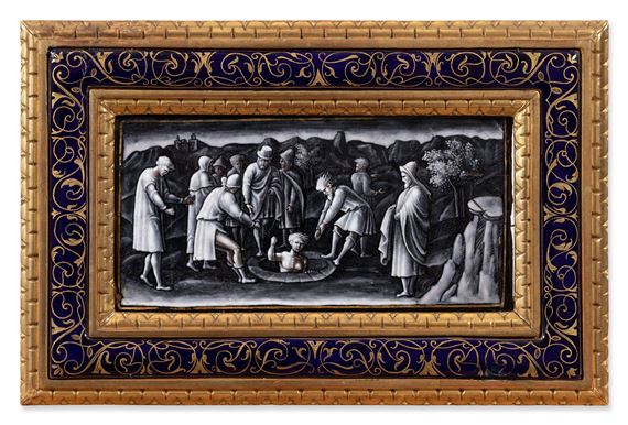 Pierre Reymond | A Limoges grisaille painted enamel rectangular plaque ...
