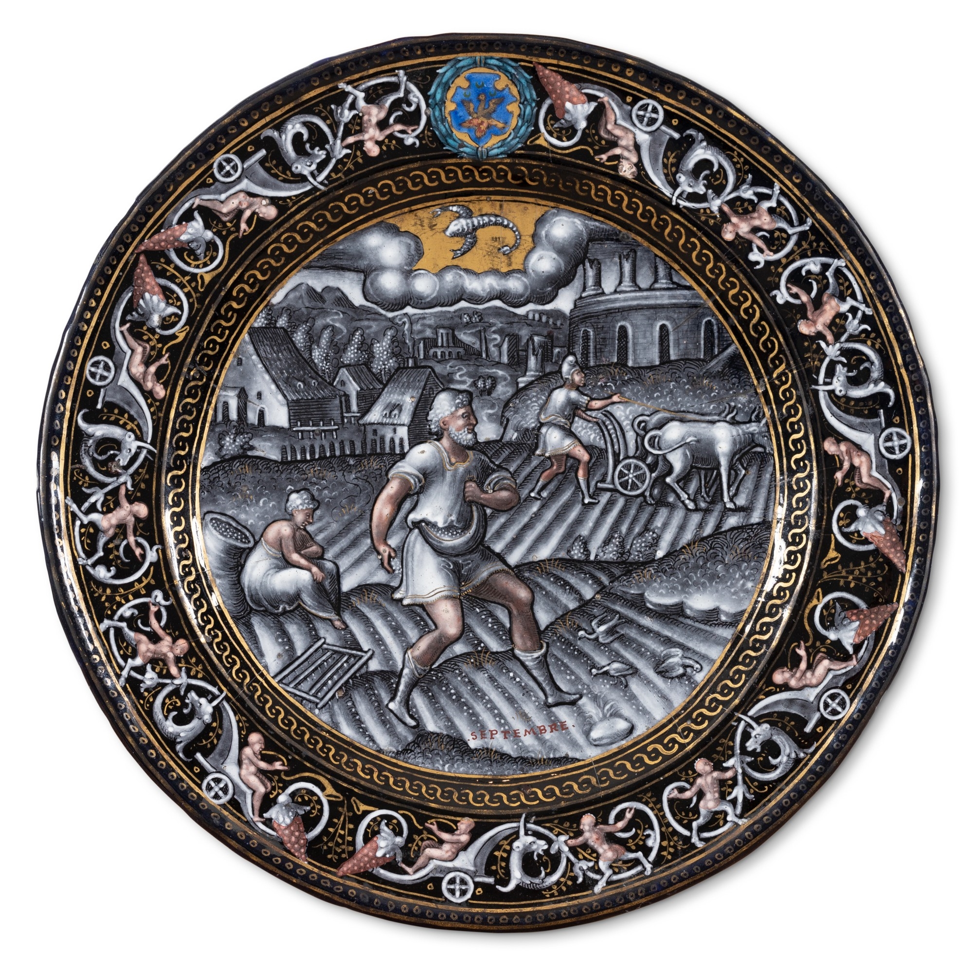 Pierre Reymond | A Limoges polychrome painted enamel plate depicting of ...