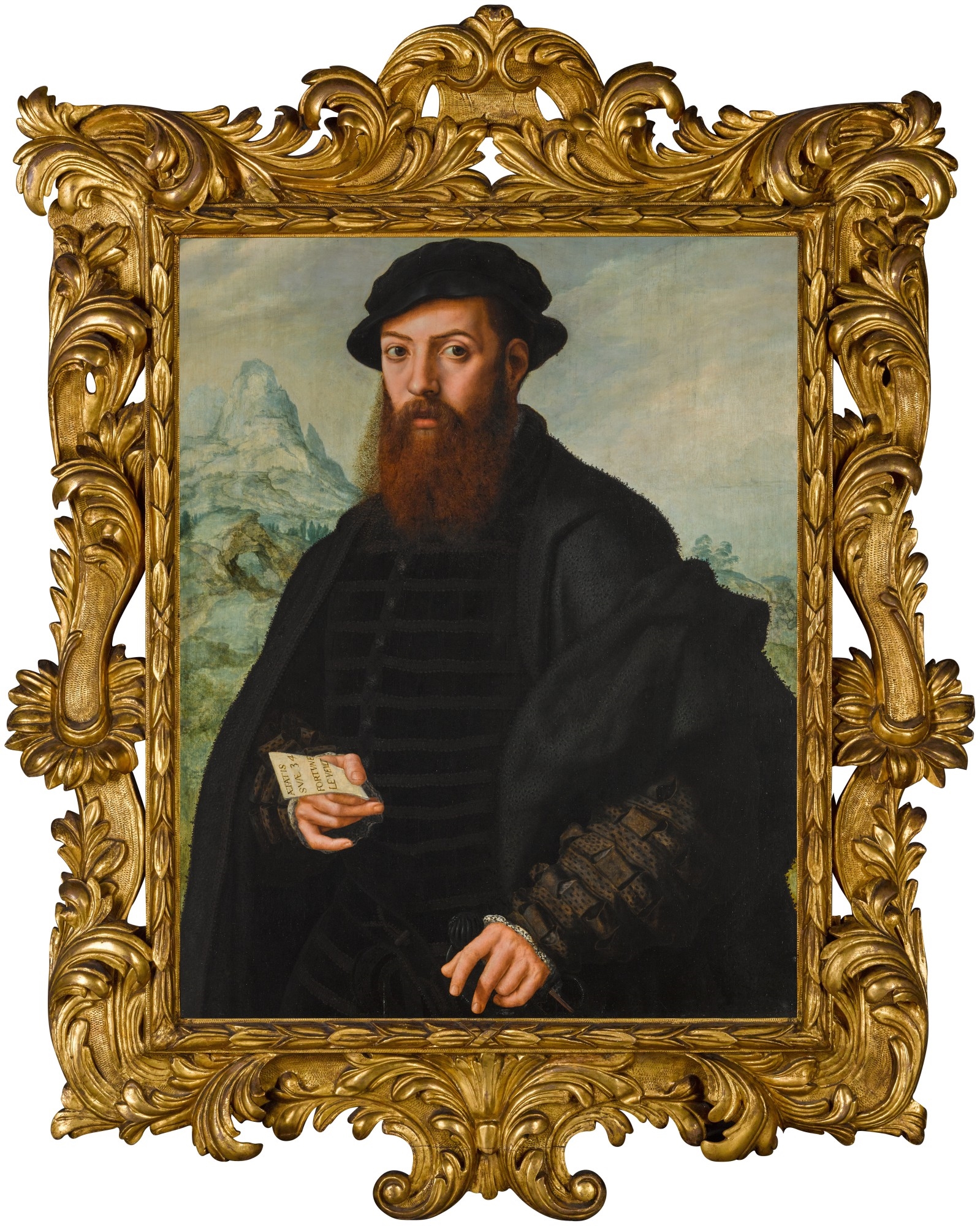 Jan Hemessen | Portrait of a bearded gentleman, aged 34, in front of an ...