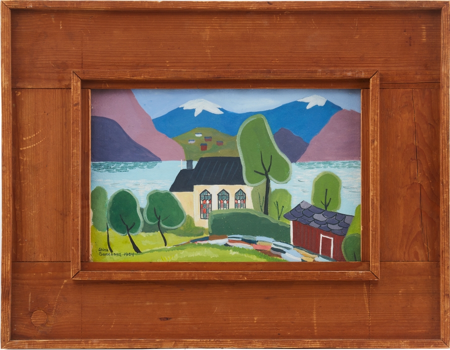 Stina Sunesson | Kyrka vid fjällsjö (1954) | MutualArt