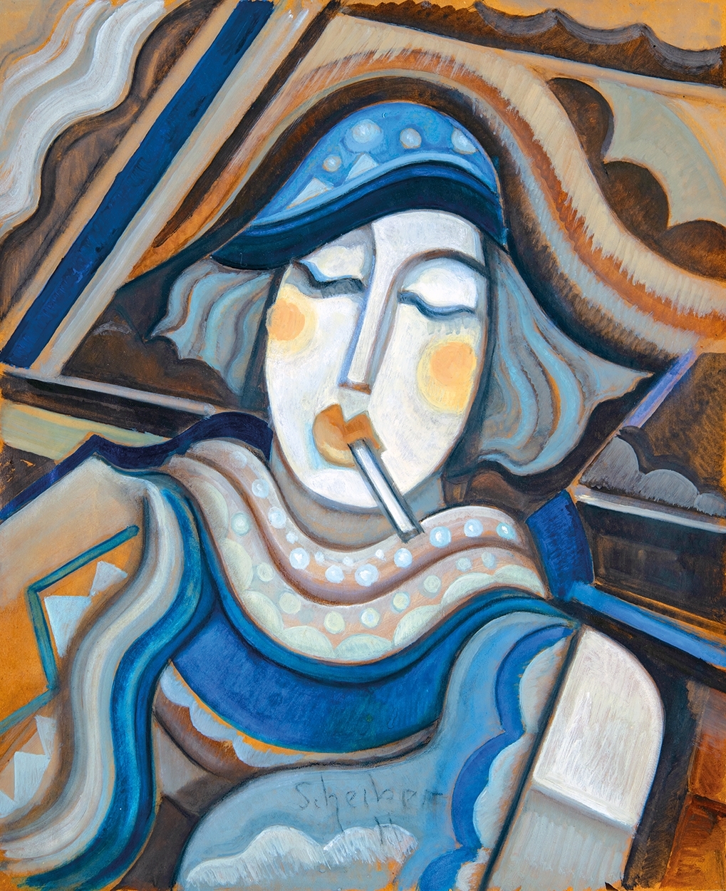 Hugó Scheiber | Woman with Cigarette | MutualArt