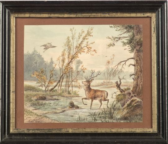Karl August Robert Erbe | Hirsch am Teich | MutualArt