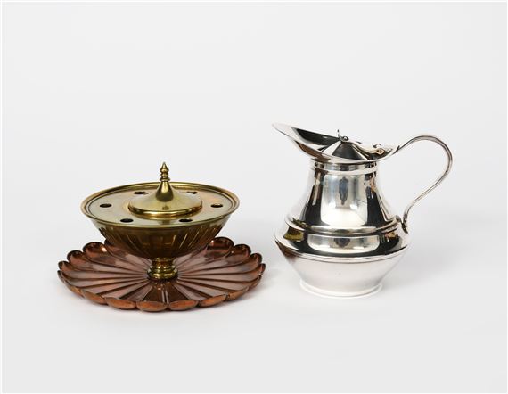 W.A.S. Benson | A WAS Benson copper and brass inkwell | MutualArt