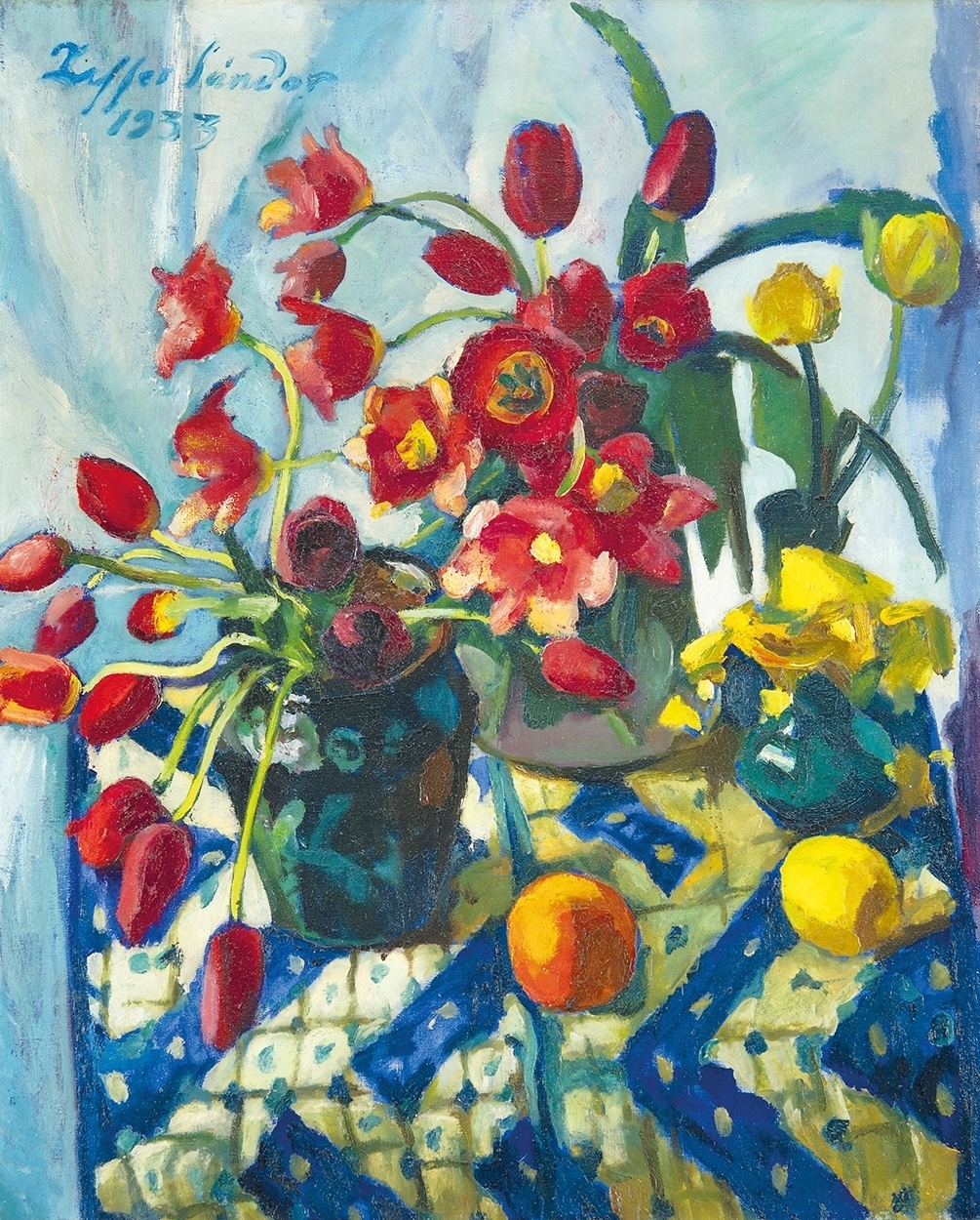 Sandor Ziffer | Still-life with tulips (1933) | MutualArt