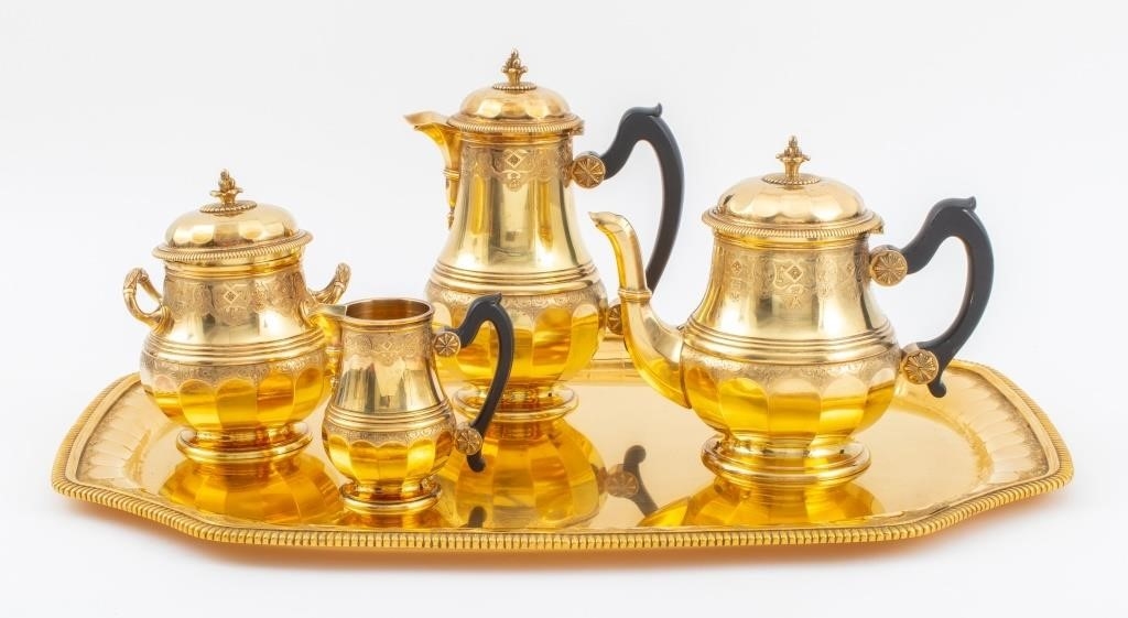 Jean Berain The Elder | Boin-Taburet Regence Style Vermeil Tea Service ...