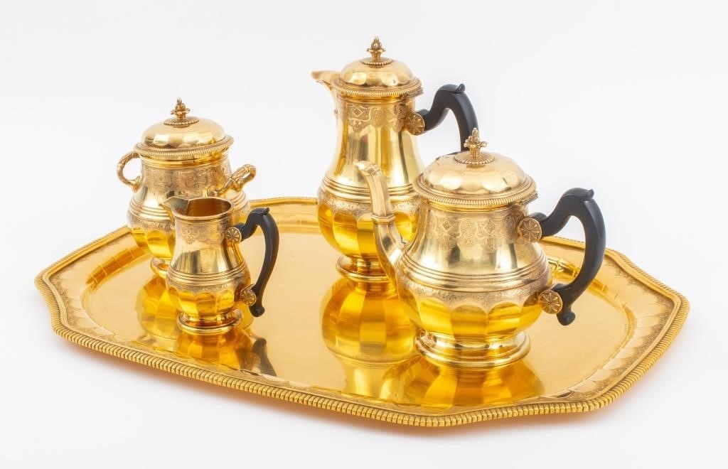 Jean Berain The Elder | Boin-Taburet Regence Style Vermeil Tea Service ...
