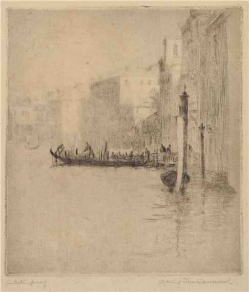 Arthur Henry Knighton Hammond | Venetian canal scene with gondolas ...