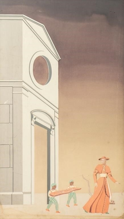 Giorgio de Chirico | Chirico Style Surrealist Triptych Gouache on Paper ...