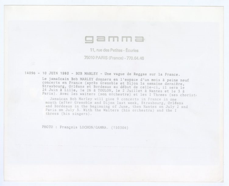 François Lochon | June 10, 1980. Bob Marley, a wave of Reggae on France ...