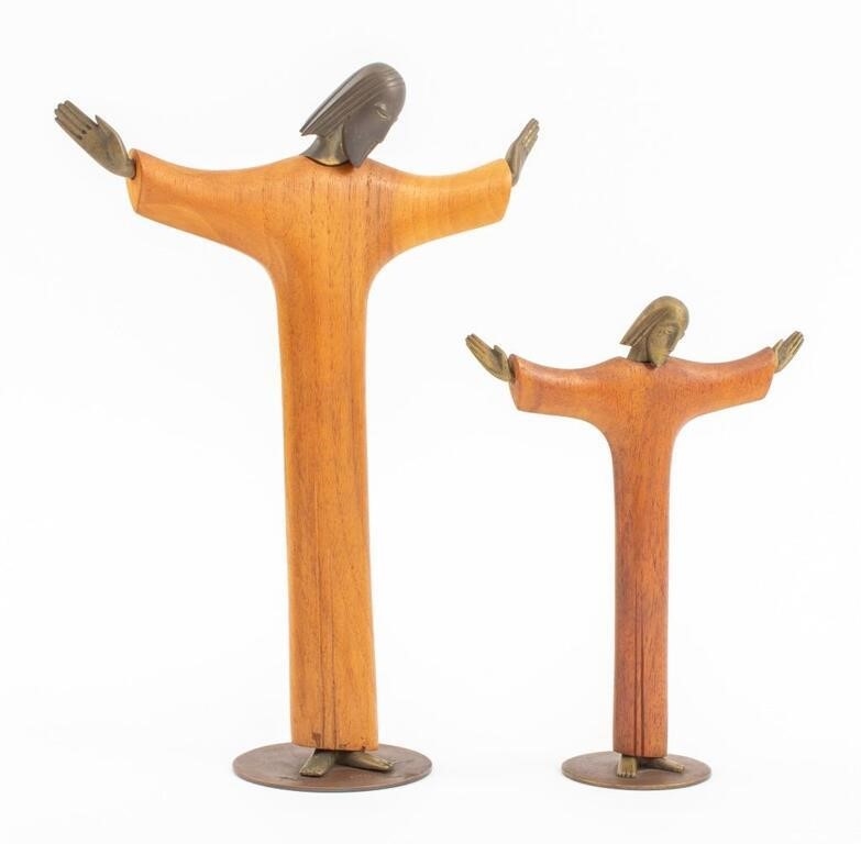 Karl Hagenauer | Karl Hagenauer Wood & Bronze Jesus Sculptures, 2 ...