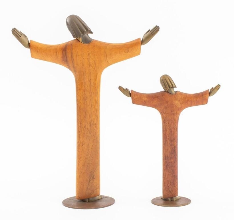 Karl Hagenauer | Karl Hagenauer Wood & Bronze Jesus Sculptures, 2 ...