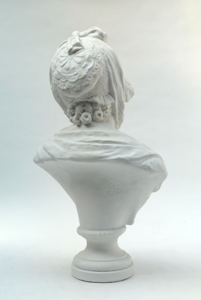 G. Levy | Bust of a young woman with a lace bonnet | MutualArt