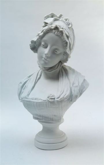 G. Levy | Bust of a young woman with a lace bonnet | MutualArt