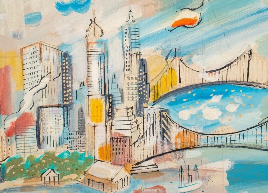 Charles Cobelle | Charles Cobelle New York City View Oil On Canvas ...