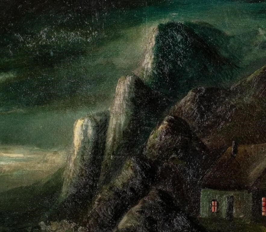 William Lemos | untitled oil on canvas depicting a seascape by night ...