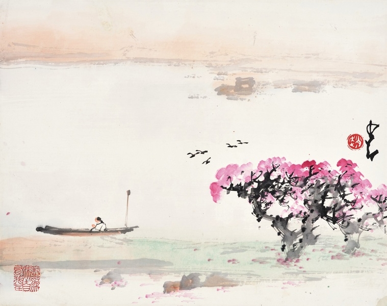 Zhao Shao'ang | Peach blossom boat | MutualArt