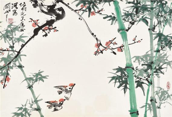 Guan Shanyue | Guanshan moon plum and bamboo map | MutualArt