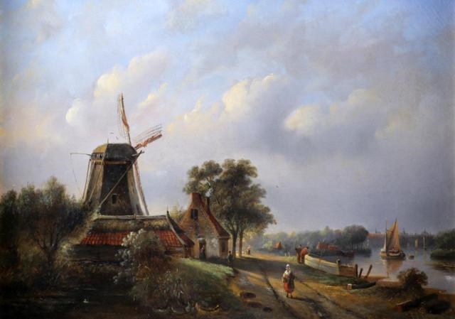 Jan Jacob Spohler | Rivierlandschap met molen | MutualArt