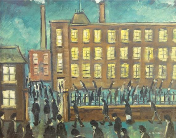 Charles M. Jones | Factory at night | MutualArt