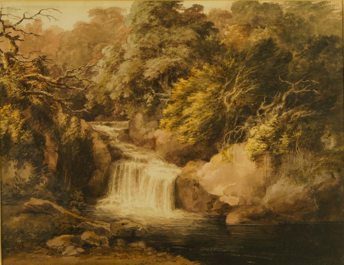Joseph Barber | Landscape with a waterfall | MutualArt