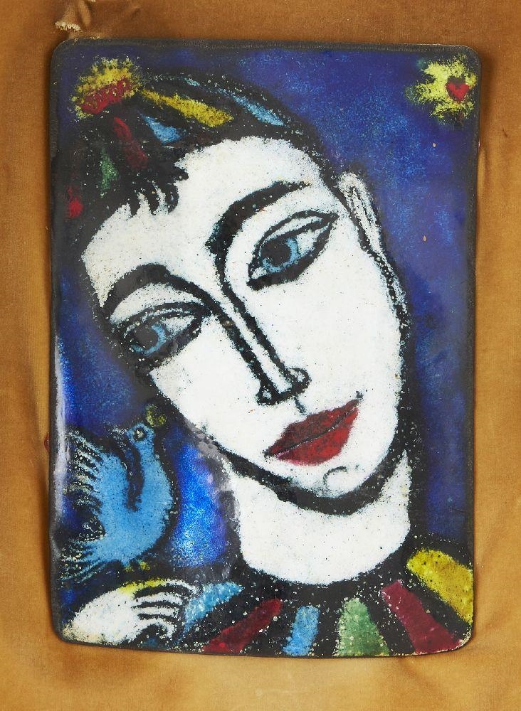 Hedda Carrington | Three enamelled portrait plaques | MutualArt